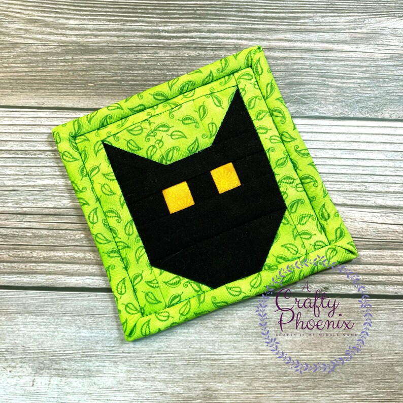 Cat Block PDF Pattern for Mini Quilts, Scrap Fabric Pattern, Easy Quilt ...