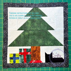 Cat With Christmas Tree PDF Pattern for Mini Quilts, Scrap Fabric ...