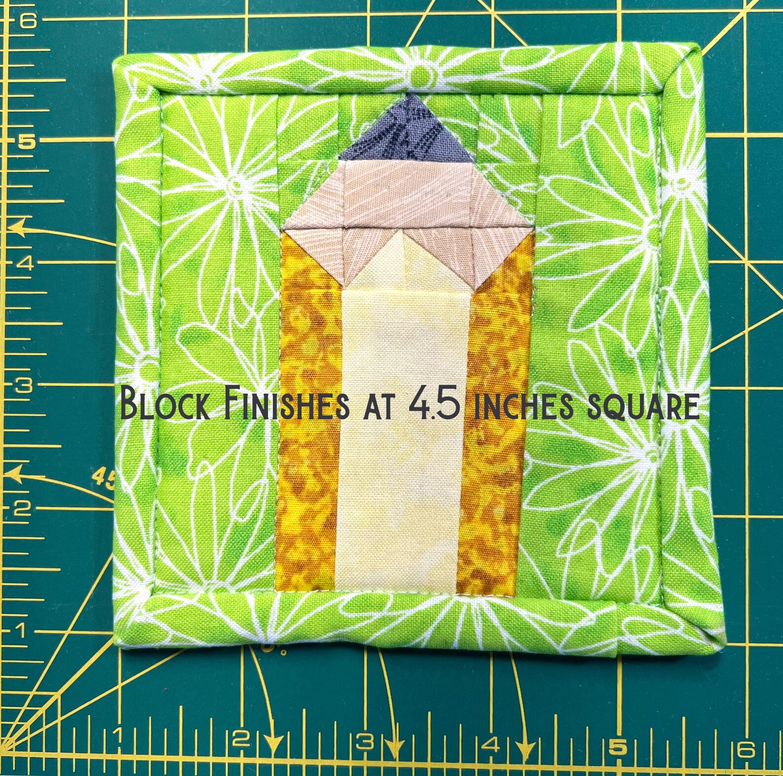 Pencil Quilt Block PDF Pattern: Easy Scrap Fabric Project (digital ...