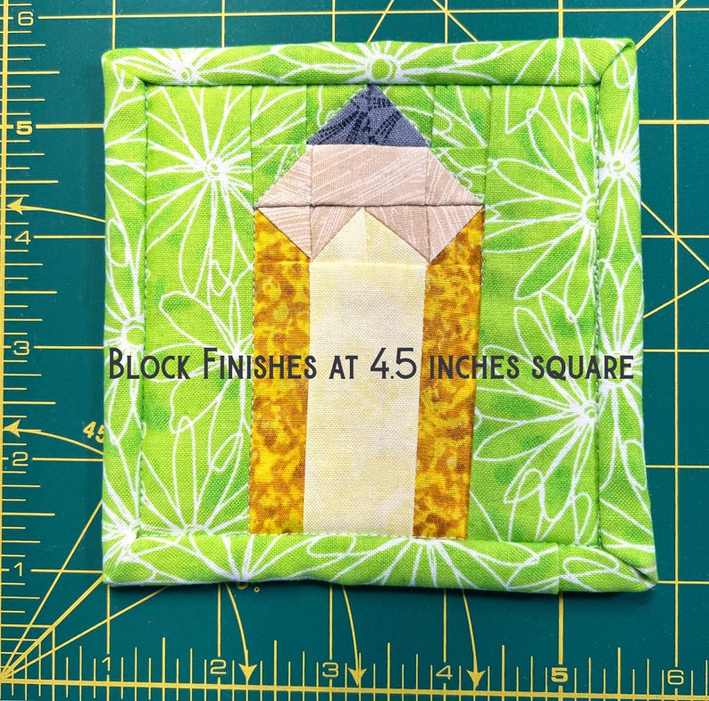 Pencil Quilt Block PDF Pattern: Easy Scrap Fabric Project (digital ...