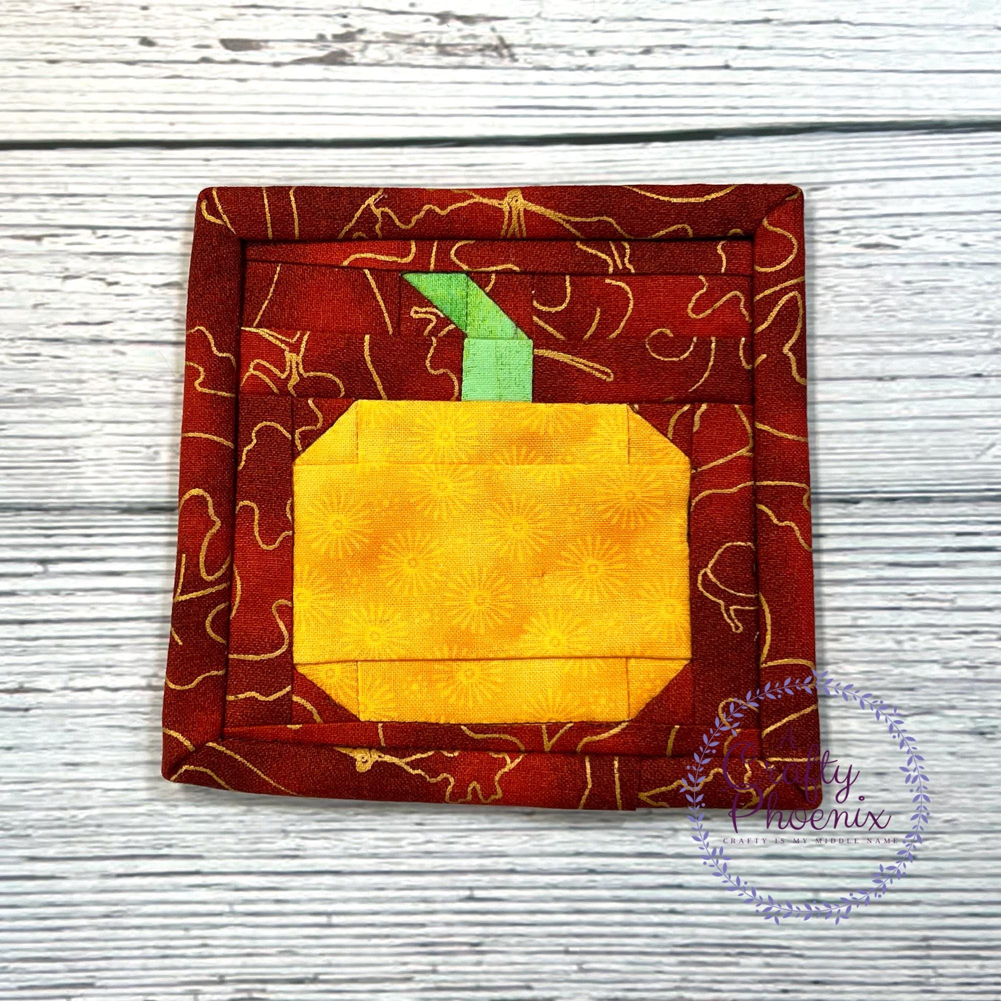 Pumpkin Block PDF Pattern for Mini Quilts, Scrap Fabric Pattern, Easy ...