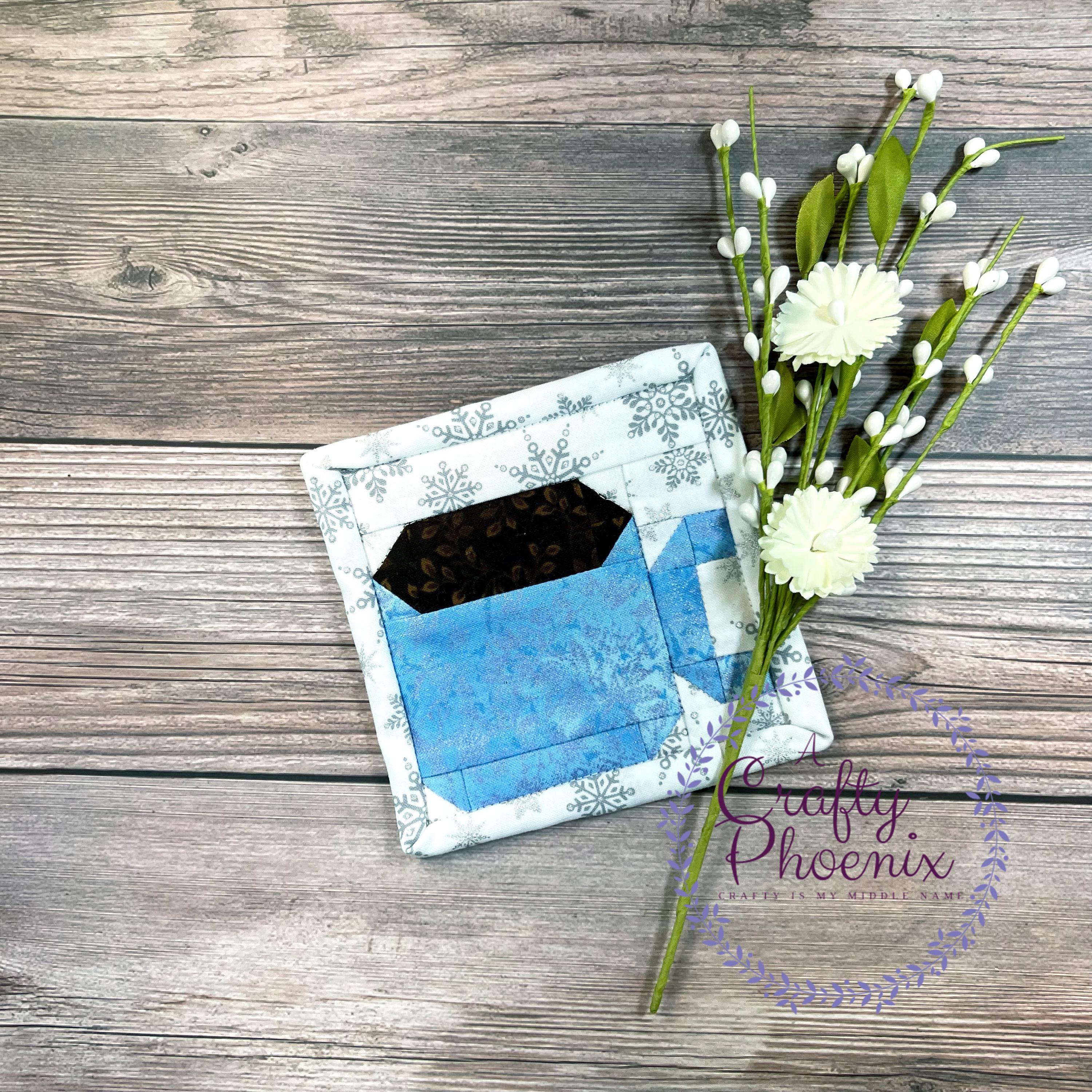 Mug Block PDF Pattern for Mini Quilts, Scrap Fabric Pattern, Easy Quilt ...