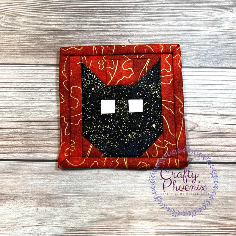 Cat Block PDF Pattern for Mini Quilts, Scrap Fabric Pattern, Easy Quilt ...
