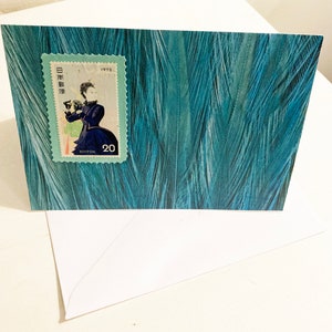 Set of Two Blank Cards With Japanese Stamps of Women - Etsy