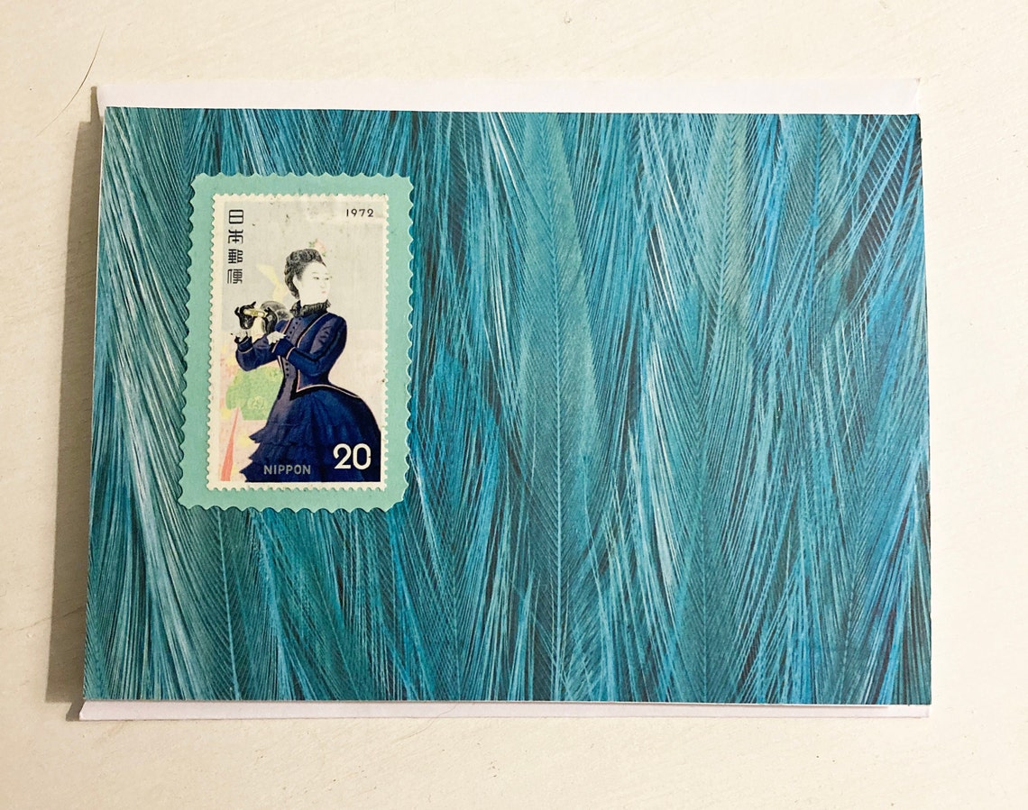 Set of Two Blank Cards With Japanese Stamps of Women - Etsy