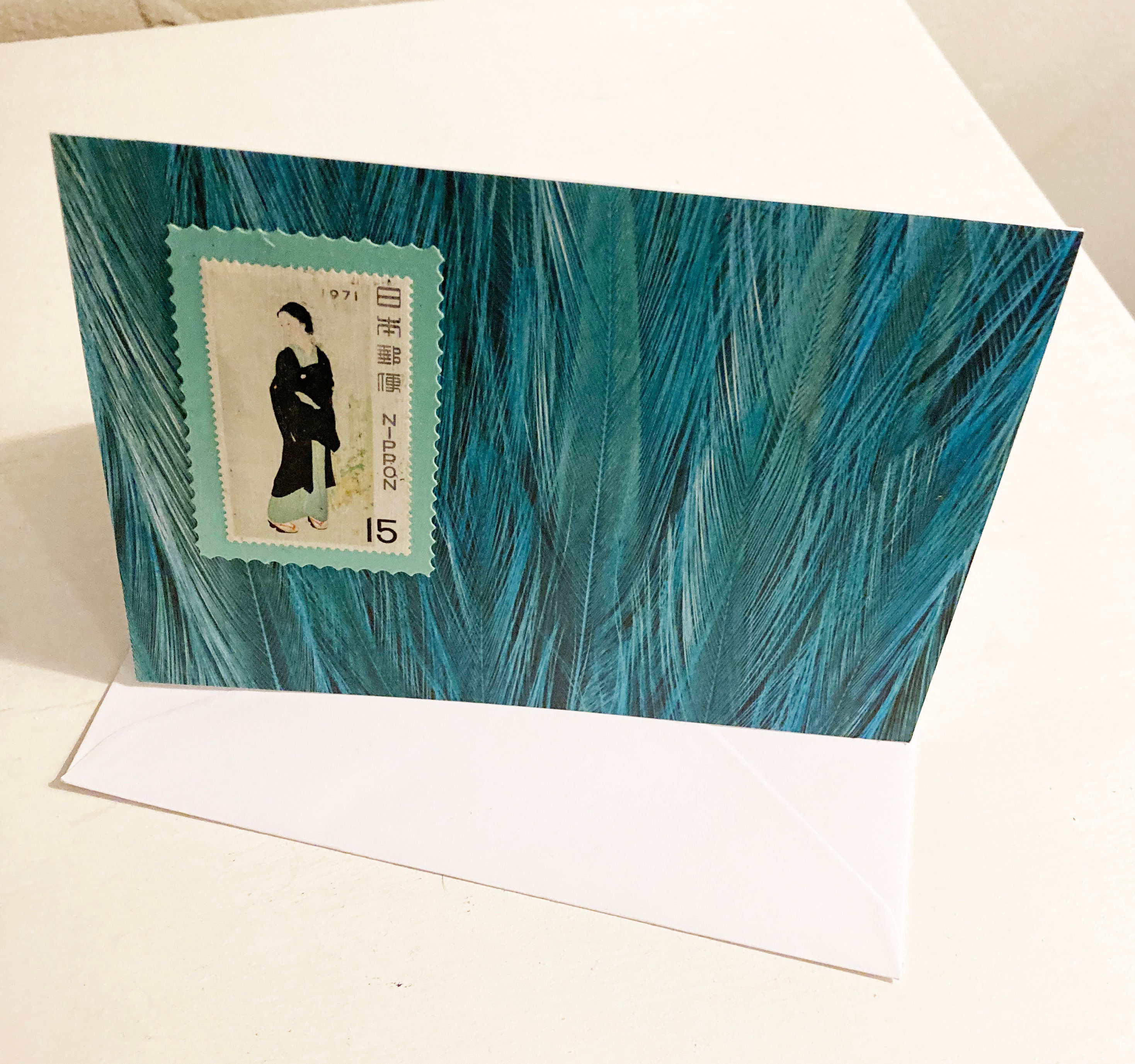 Set of Two Blank Cards With Japanese Stamps of Women - Etsy