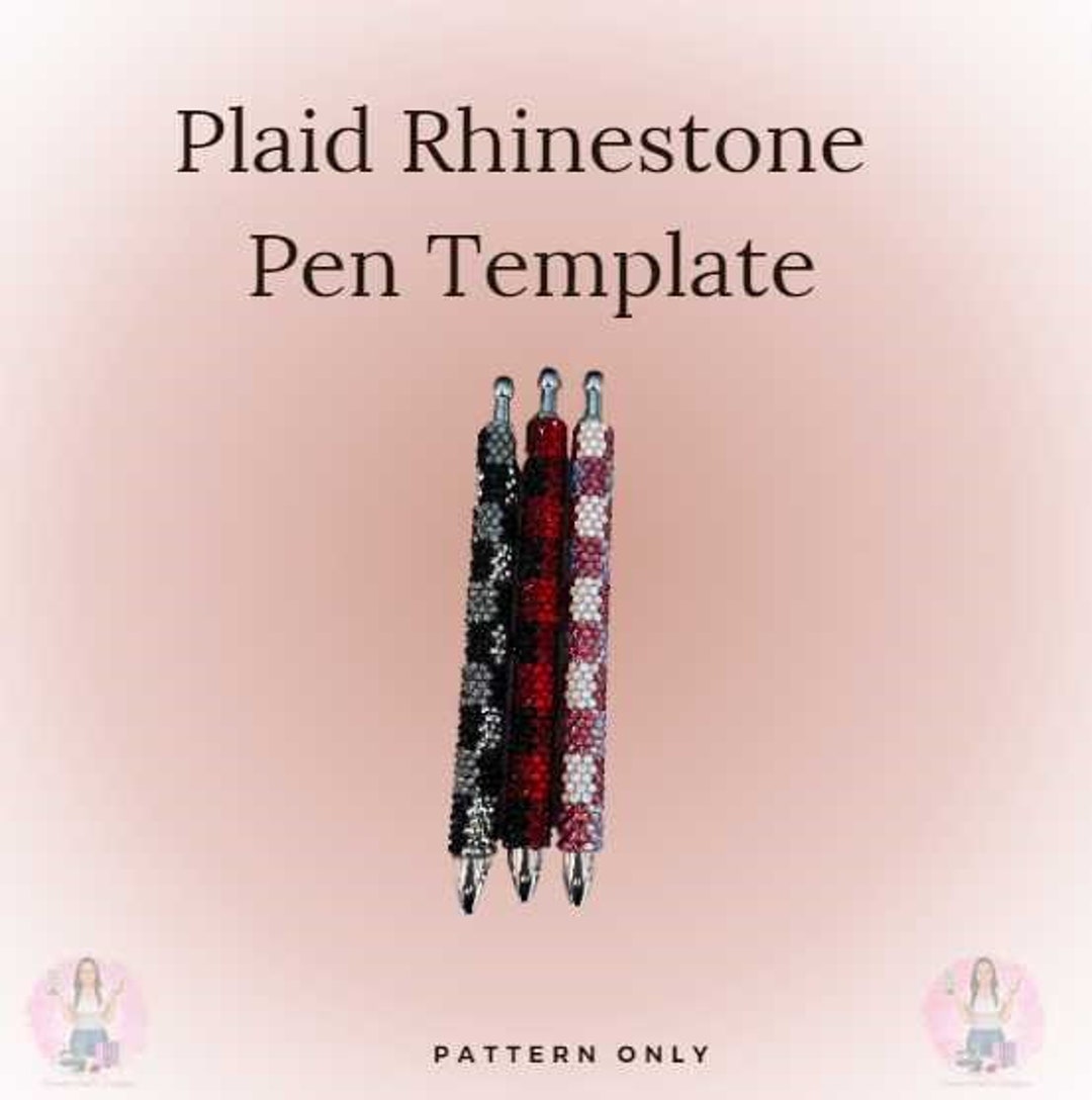 Plaid Pen Pattern Template, Rhinestone Pen Pattern, Bling Pattern ...
