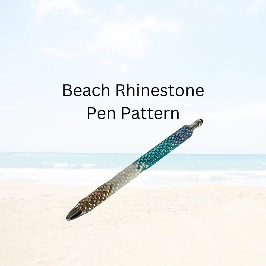 Beach Summer Pen Pattern Template, Rhinestone Pen Pattern, Bling ...