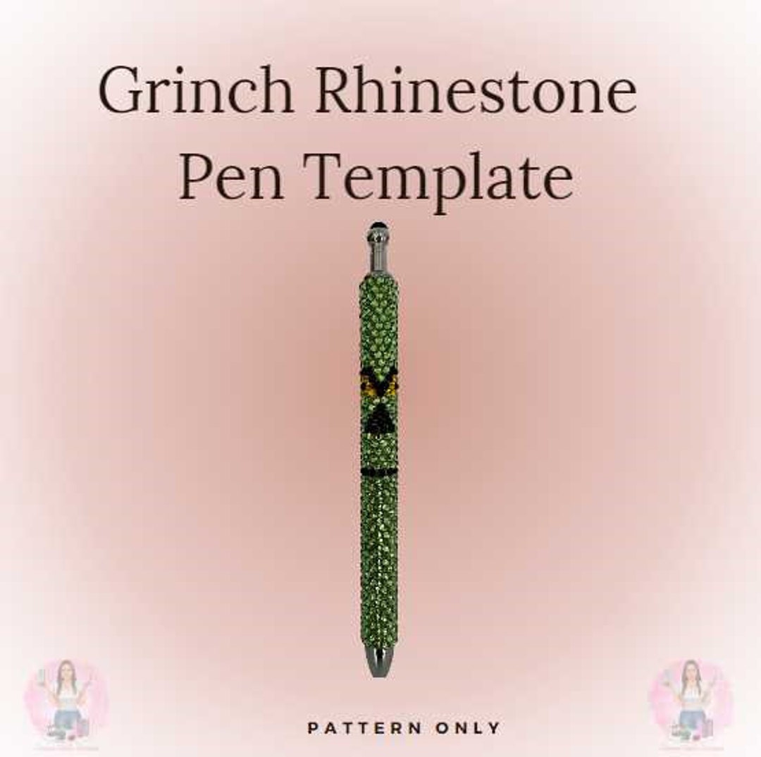 Grinch Rhinestone Pen Pattern Template, Christmas (PDF Pattern) - Etsy