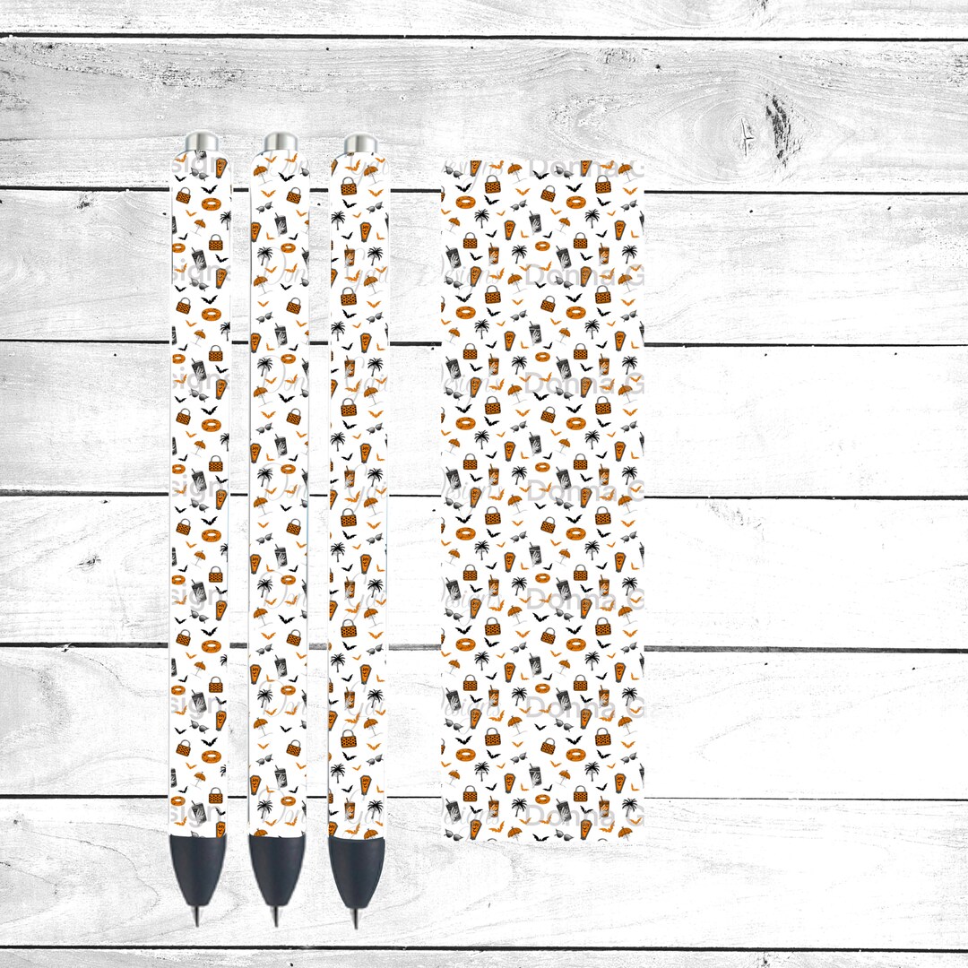 Spooky Summer Orange Pen Wrap, Halloween Pen Wrap, Fall Pen Wrap, Pen ...