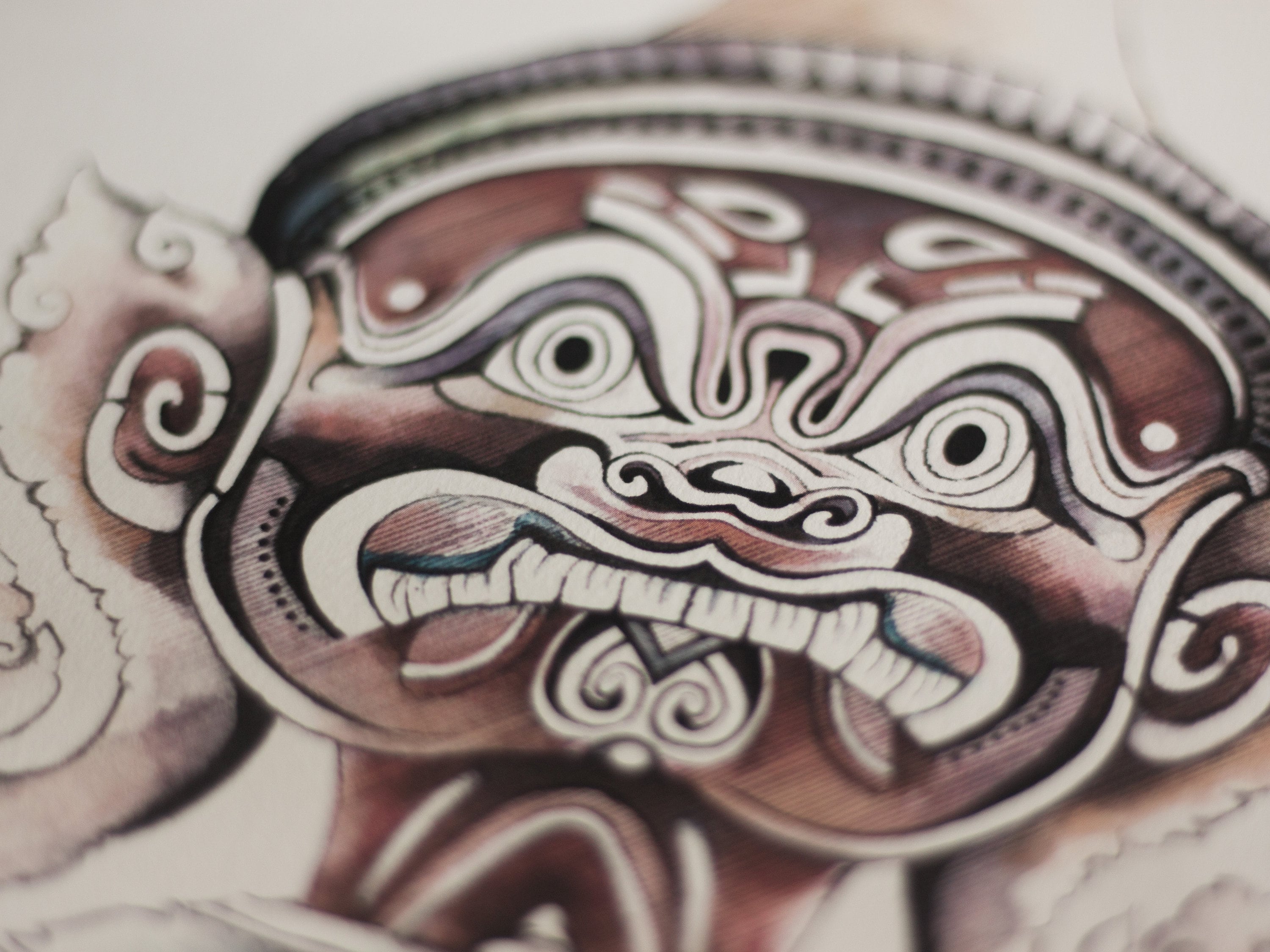 Bangkok Temple Guardian 02, Thai Yaksha, Original Watercolor Art Print ...