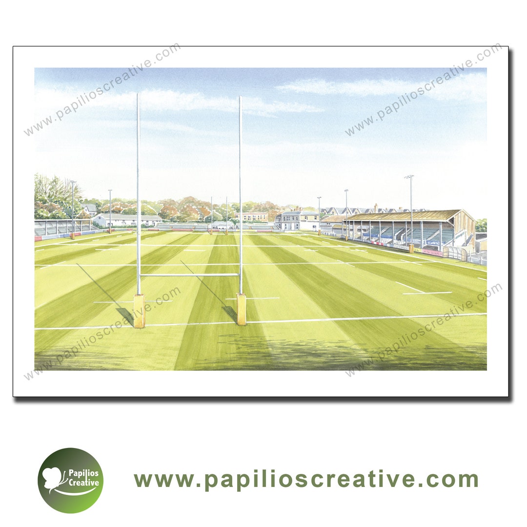 The Mennaye Field - Cornish Pirates RFC - Fine Art Watercolour Limited ...