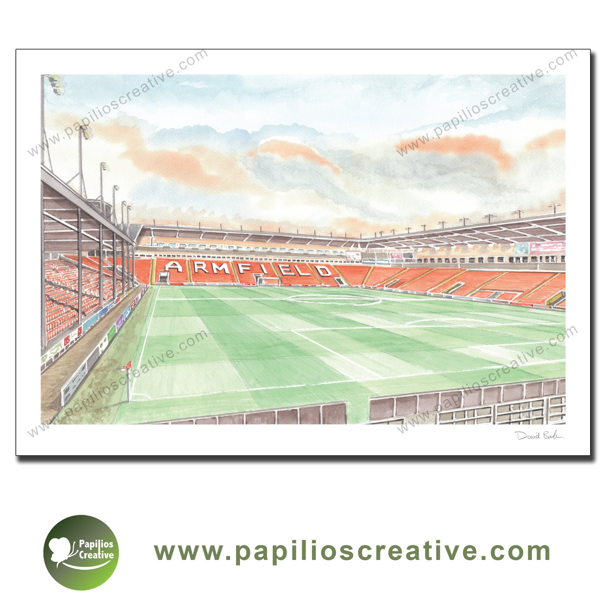 Blackpool Football Club - Inside Bloomfield Road - Fine Art Watercolour ...