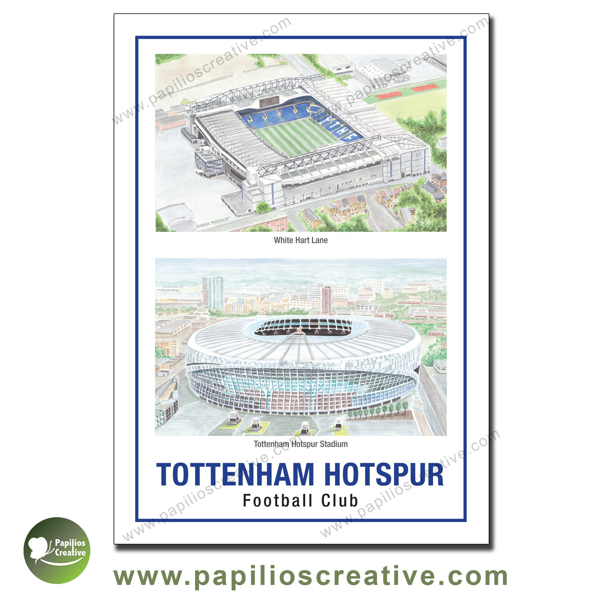 Art & Collectibles Prints Tottenham Stadium Watercolour Sketch Print ...