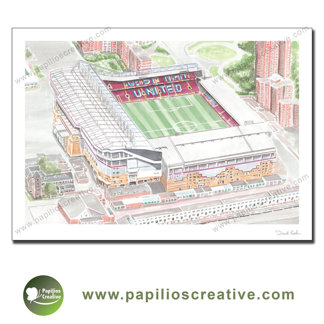 West Ham United Football Club - Upton Park - Fine Art Watercolour ...
