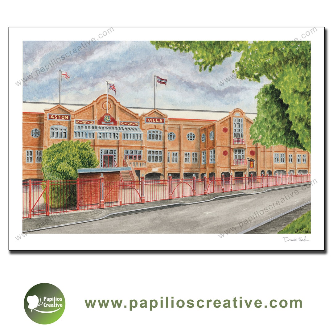 Aston Villa - Trinity Road Stand - Fine Art Watercolour Limited Edition ...
