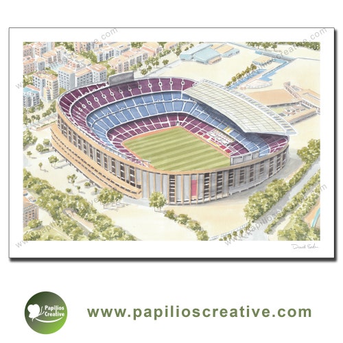 Barcelona: Camp Nou Map Print - Etsy
