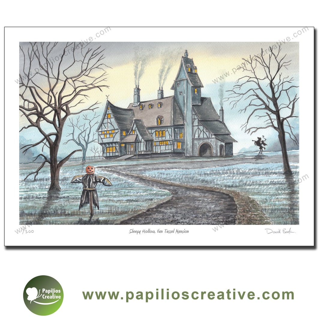 Sleepy Hollow, Van Tassel Mansion Pen and Watercolour Limited Edition ...
