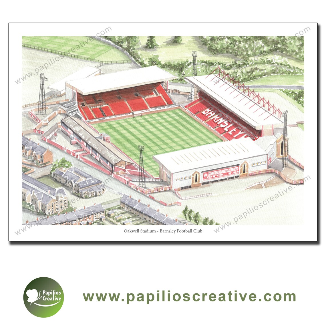Barnsley Football Club Oakwell Stadium Fine Art | Etsy