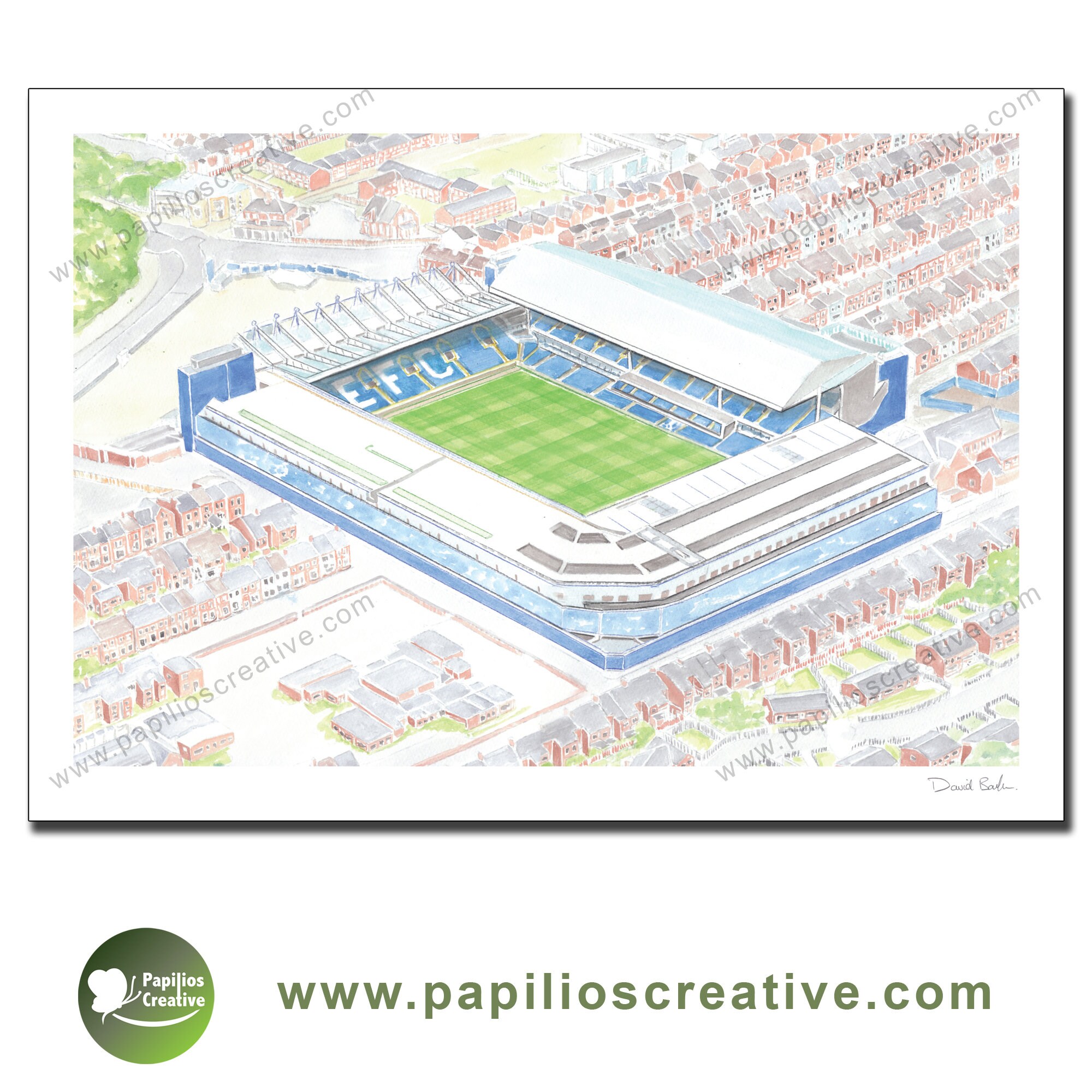Everton Football Club Goodison Park Fine Art Watercolour - Etsy UK