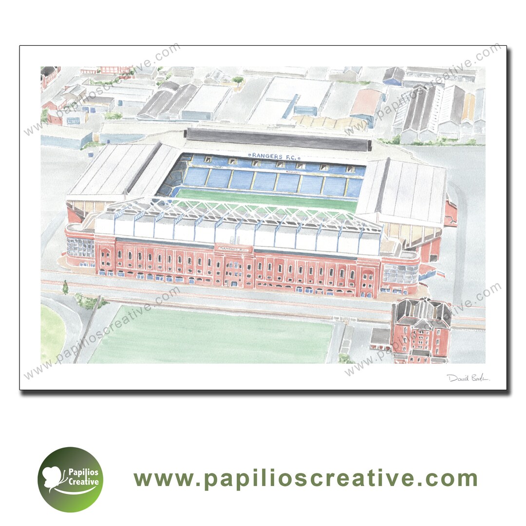 Rangers FC - Ibrox Stadium - Fine Art Aquarell Limited Edition ...