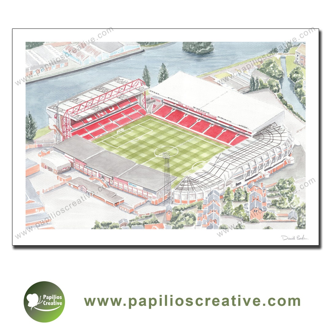 Nottingham Forest Football Club - The City Ground - Fine Art Aquarelle ...