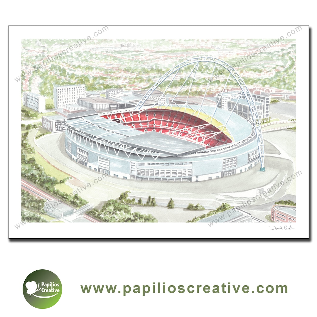 Wembley Stadium - London - Fine Art Watercolour Limited Edition Poster ...