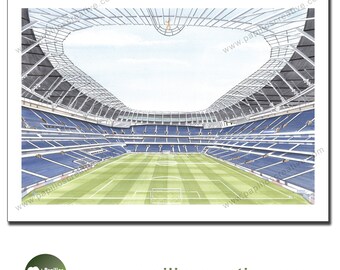 Tottenham Hotspur Stadium, Art Print, Illustration, Drawing ...