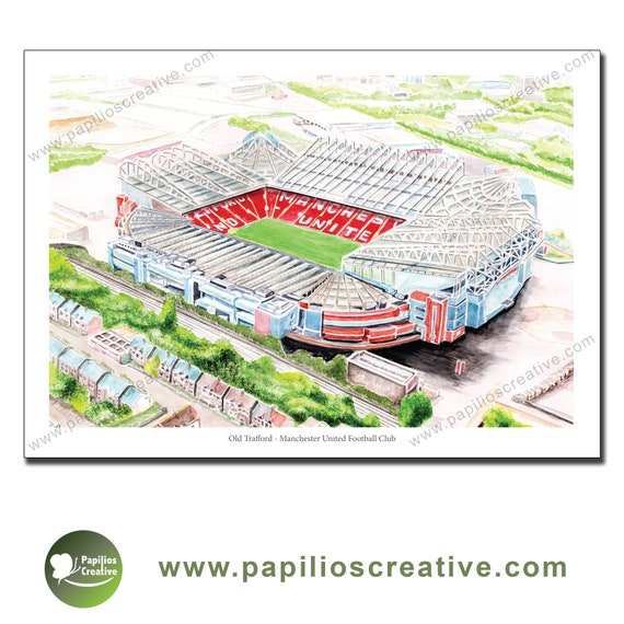 Manchester United Old Trafford Fine Art Watercolour | Etsy