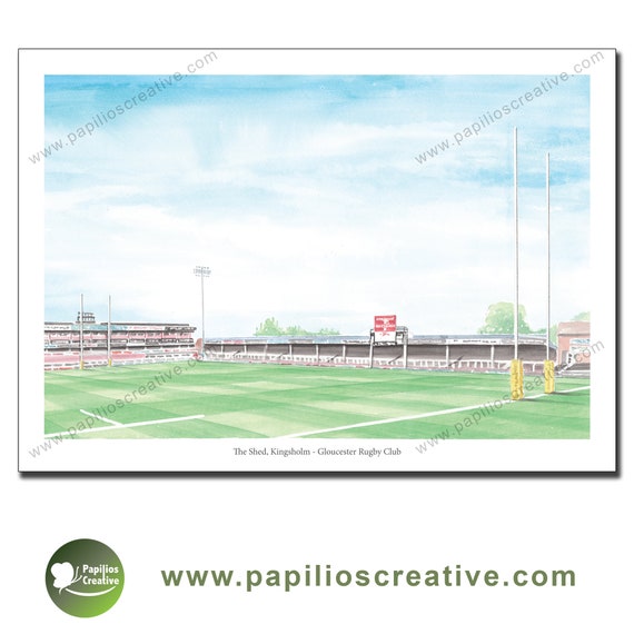 Gloucester Rugby Kingsholm the Shed Fine Art Watercolour | Etsy UK