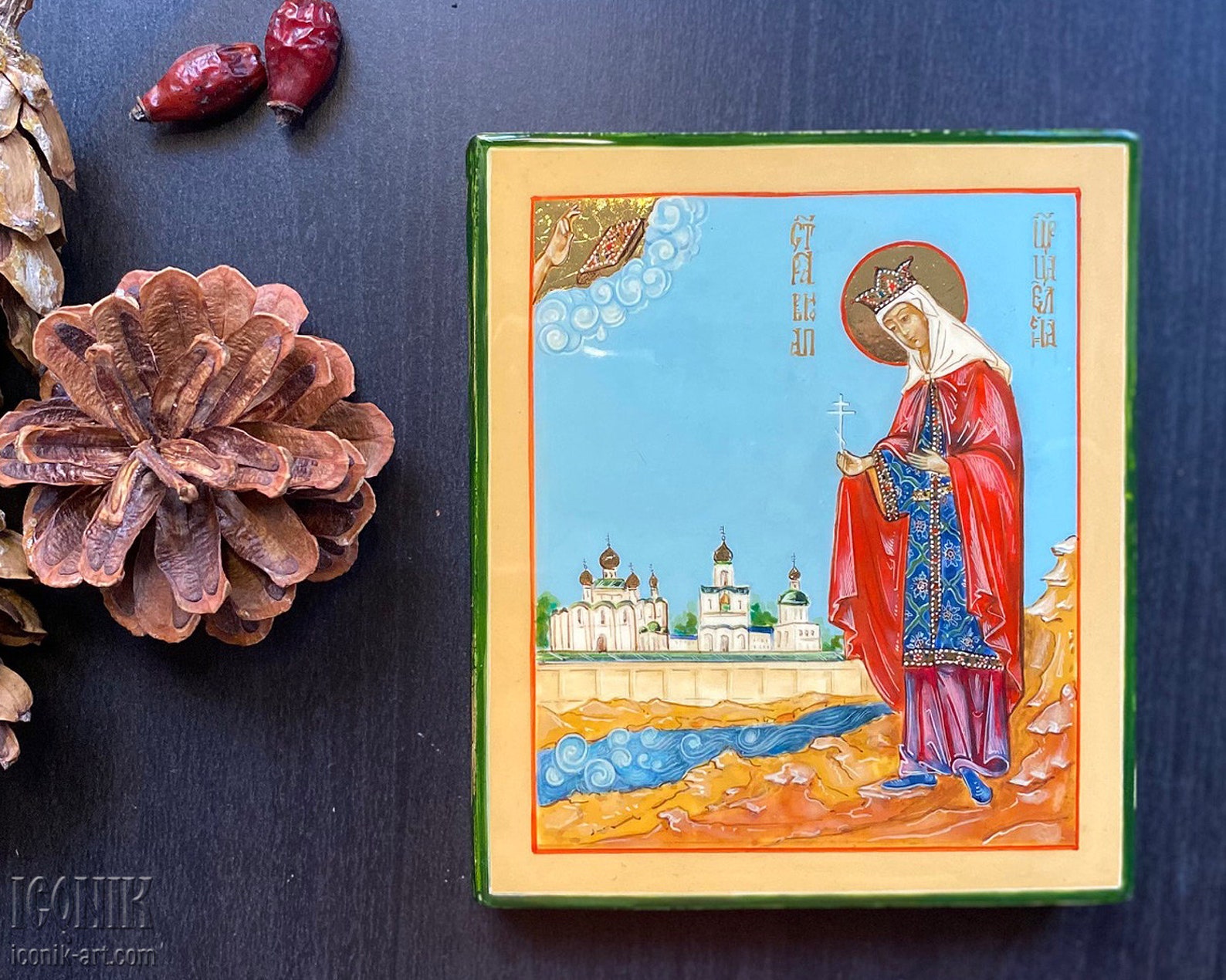 St Helena 100% Handpainted Orthodox Icon, Santa Elena Russian and ...