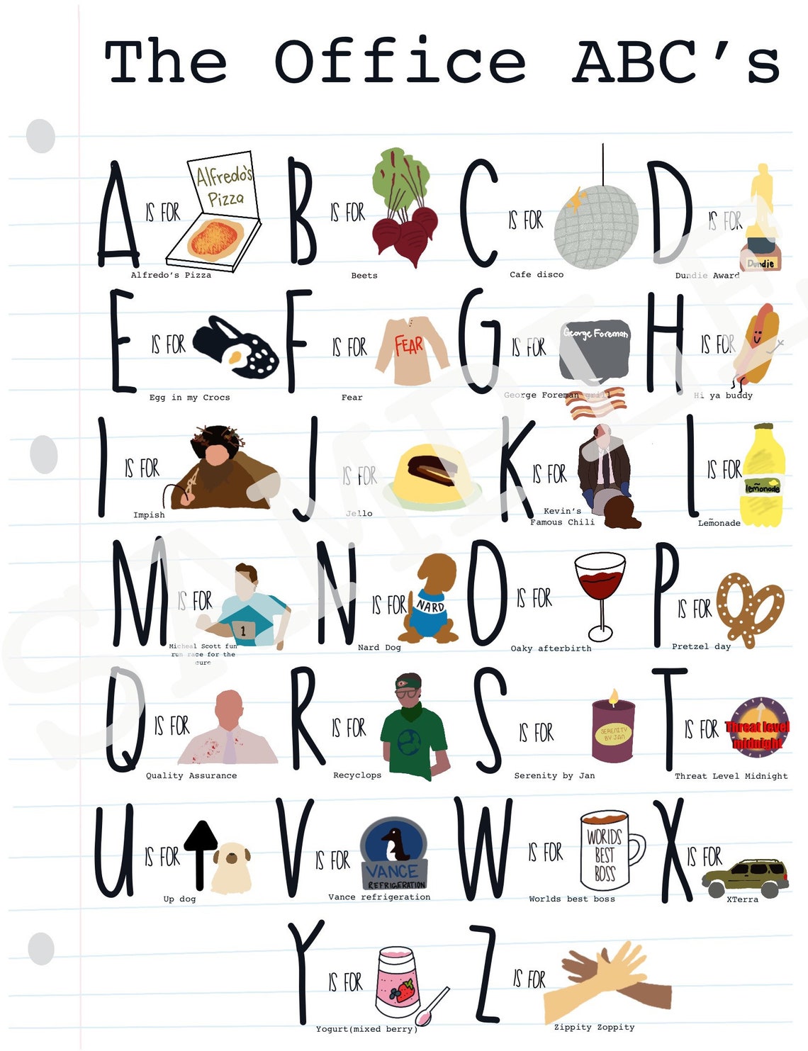 The Office Abcs Digital Art - Etsy