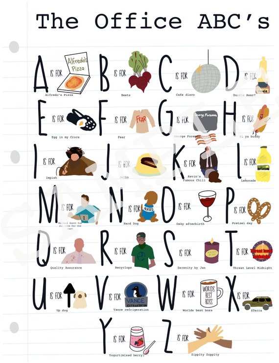 The Office ABCs digital art | Etsy