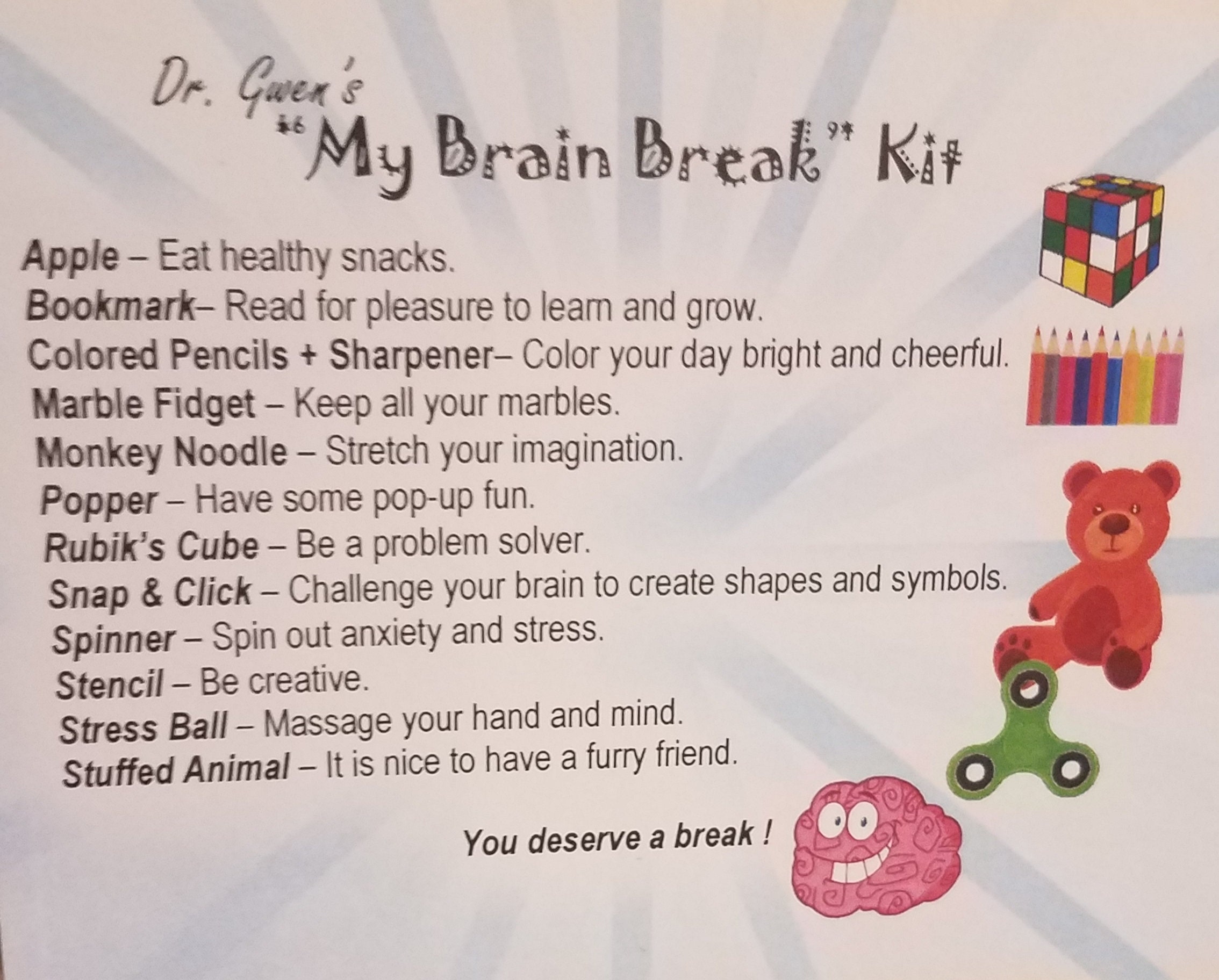 Calm Kit | Brain Break Kit | ADHD Autism Anxiety Kit| Stress Relief ...