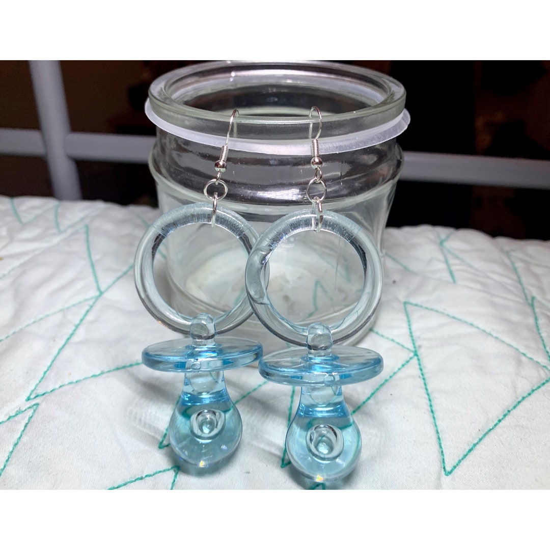 Clear Binky Earrings - Etsy