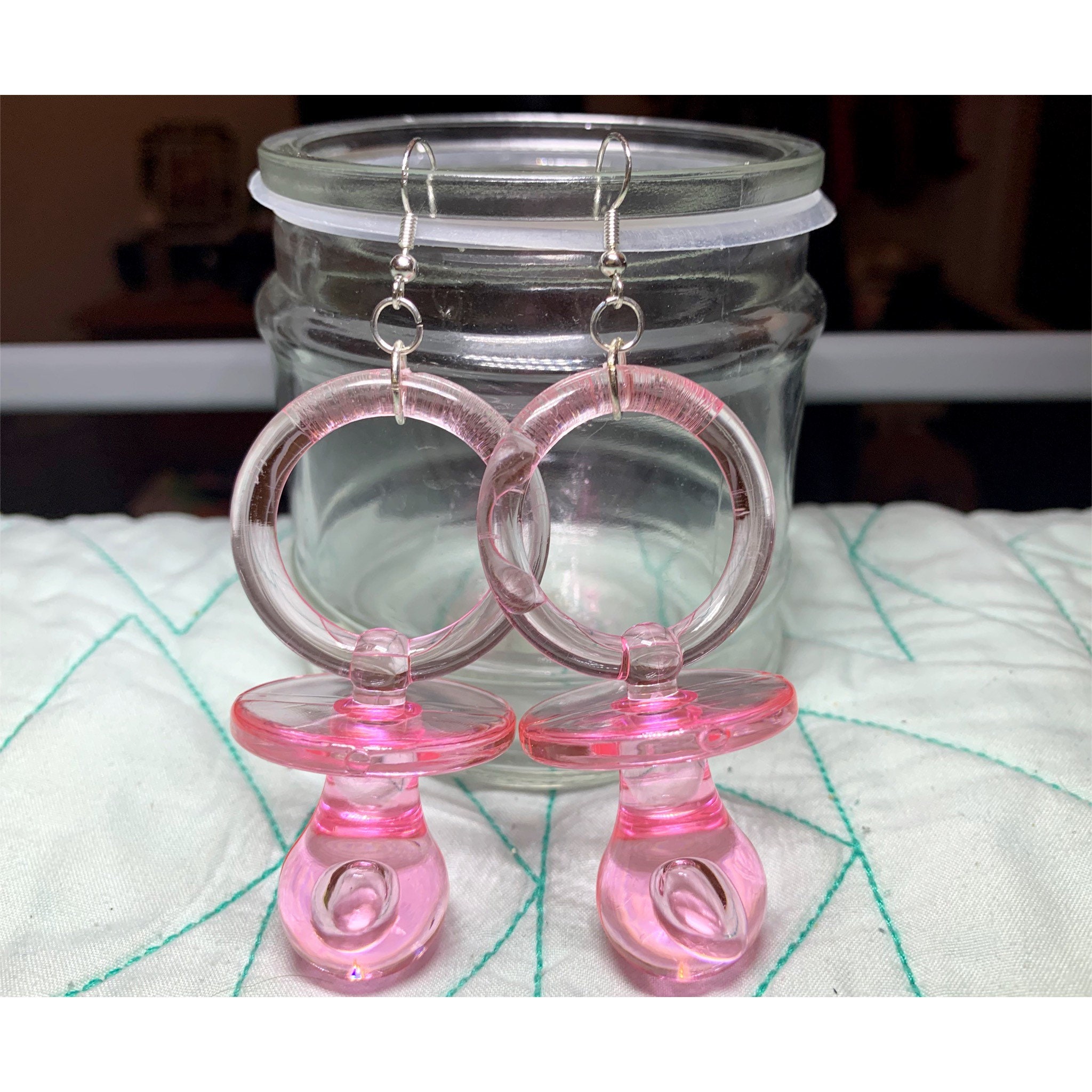 Clear Binky Earrings - Etsy