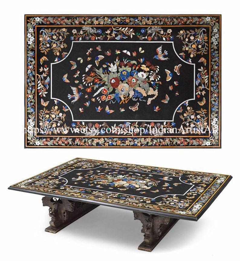 Rectangular Dining Table Top in Italian Pietra Dura / Dining Table Top ...