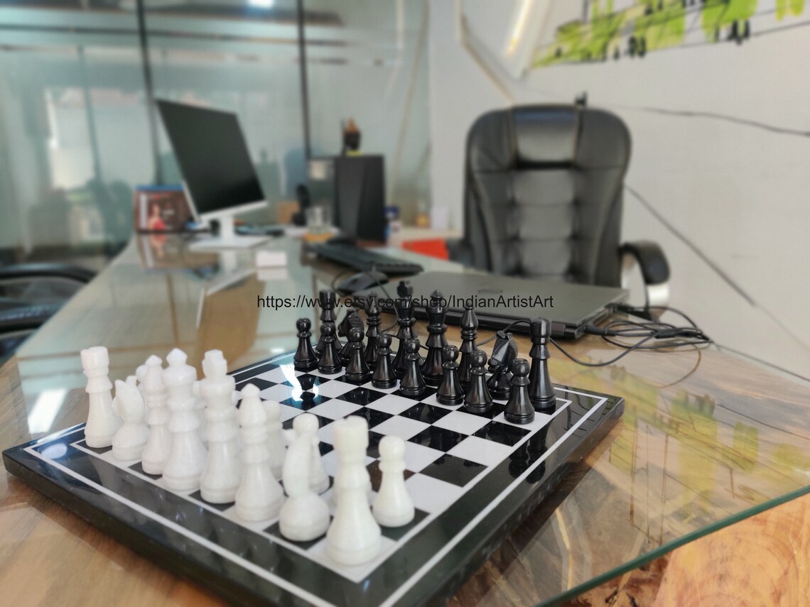 Black Marble Chessboard Home Decor Chess Table Luxury Chess - Etsy