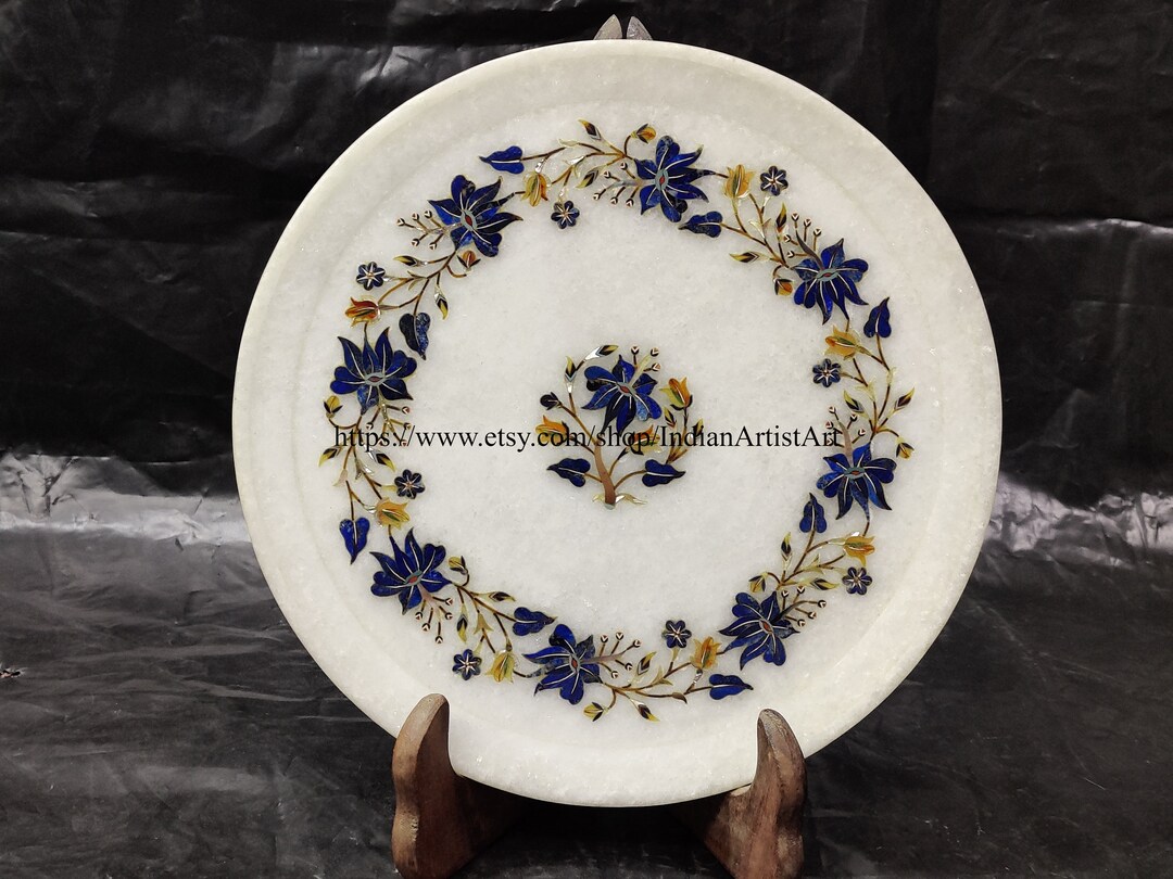 Blue Lapis Lazuli Design Plates With Taj Mahal Inlaid Design, Best ...
