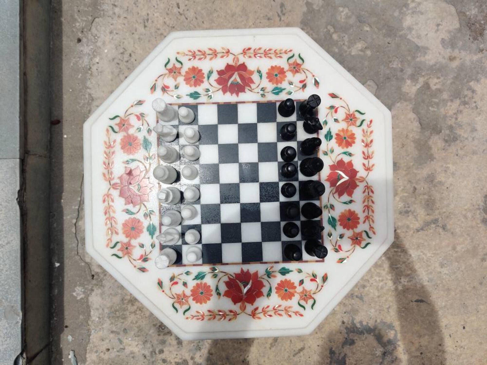 Queen Gambit Chess White Marble Chessboard Chess Table With - Etsy