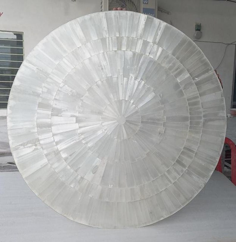 Selenite Dining Table Top / Selenite Stone Sun Burst Table Top - Etsy