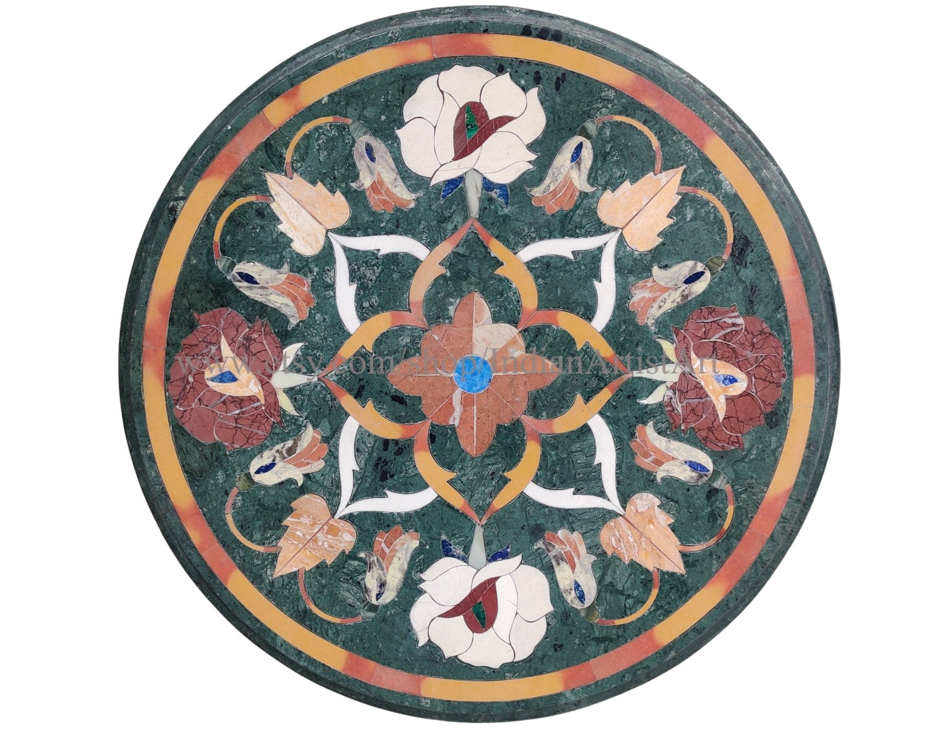 Green Marble Coffee Table in Round Shape for Luxury Home Decor - Etsy