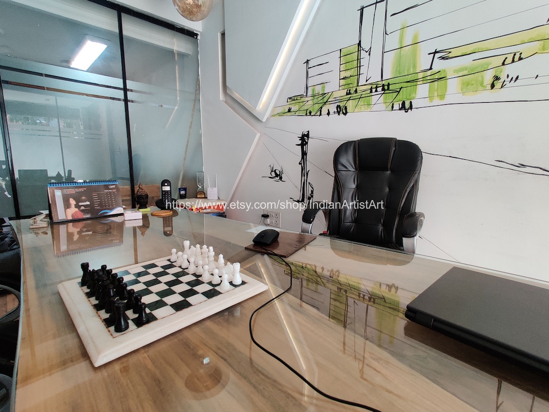 White Chess Table, Vintage Marble Pietredura Chess Board, Lovely ...