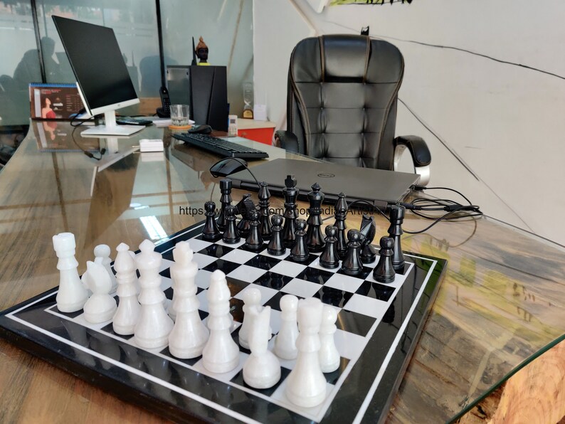 Black Marble Chessboard Home Decor Chess Table Luxury Chess - Etsy