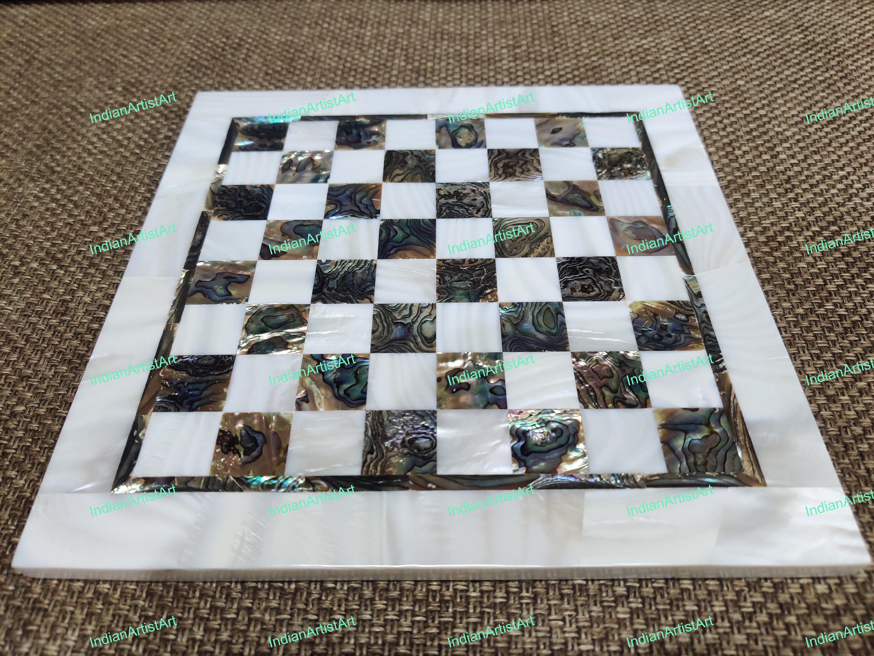 Abalone Sea Shell Chess Set: Indian Handmade Marble & Stone Board - Etsy