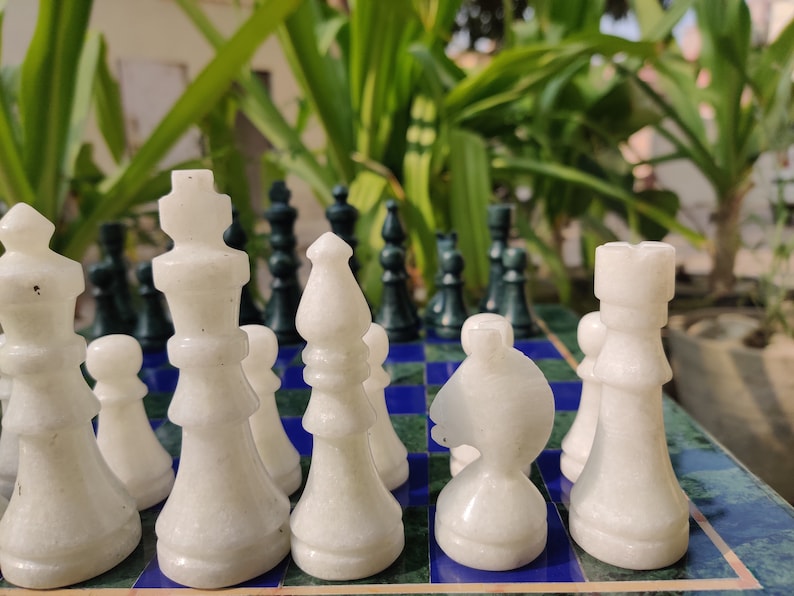 15 Blue Lapis Lazuli Chess Board Luxury Chess Table for - Etsy