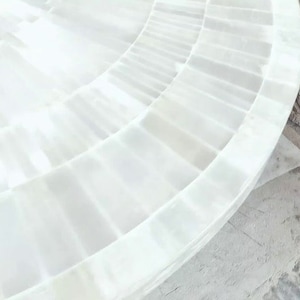 Selenite Stone Table Top / Luxury Gem Stone Furniture / Handmade Mosaic ...