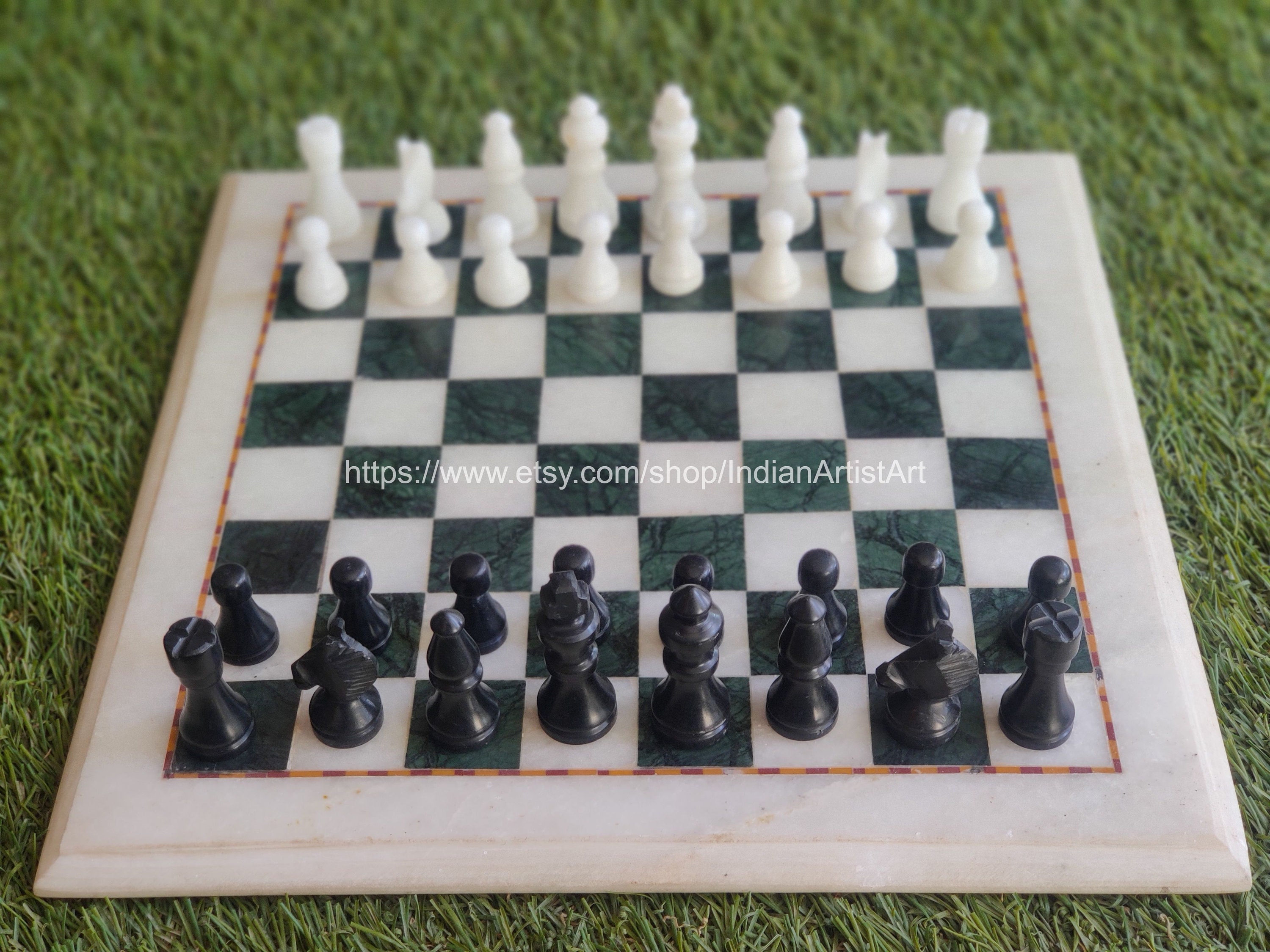 White Chess Table Vintage Marble Pietredura Chess Board - Etsy