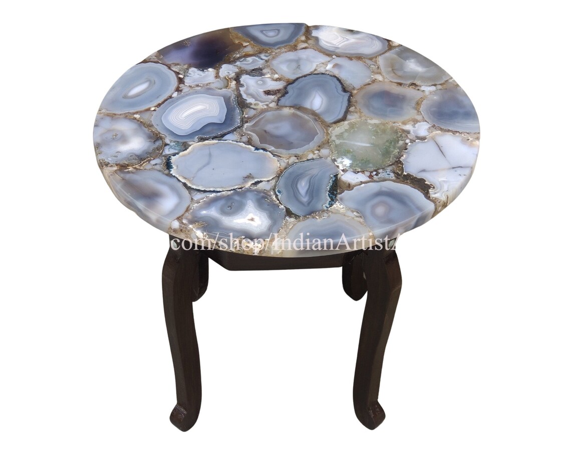 Natural Agate Table Top in Round Shape - Etsy