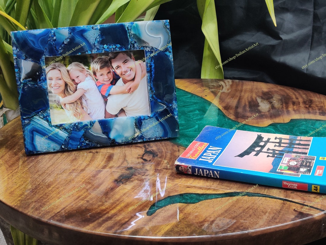 Picture Frames in Blue Agate Stone for 6 X 4 and 7 X 5 Size Photo ...